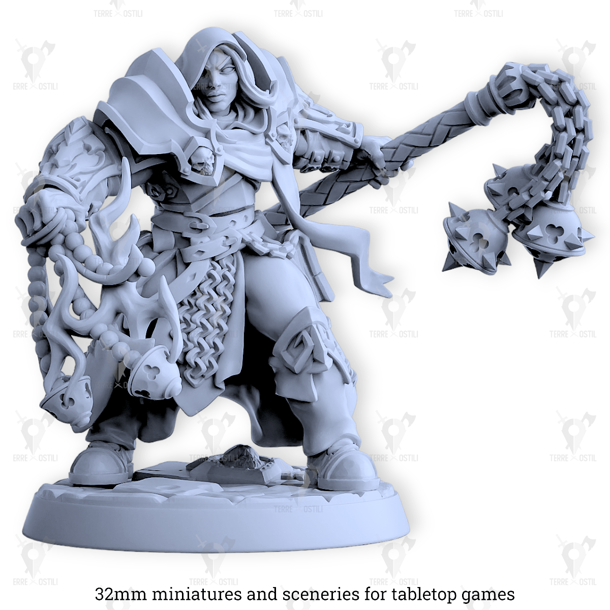 Lady Isolde Silverstrike umana paladino mazzafrusto armatura requiem