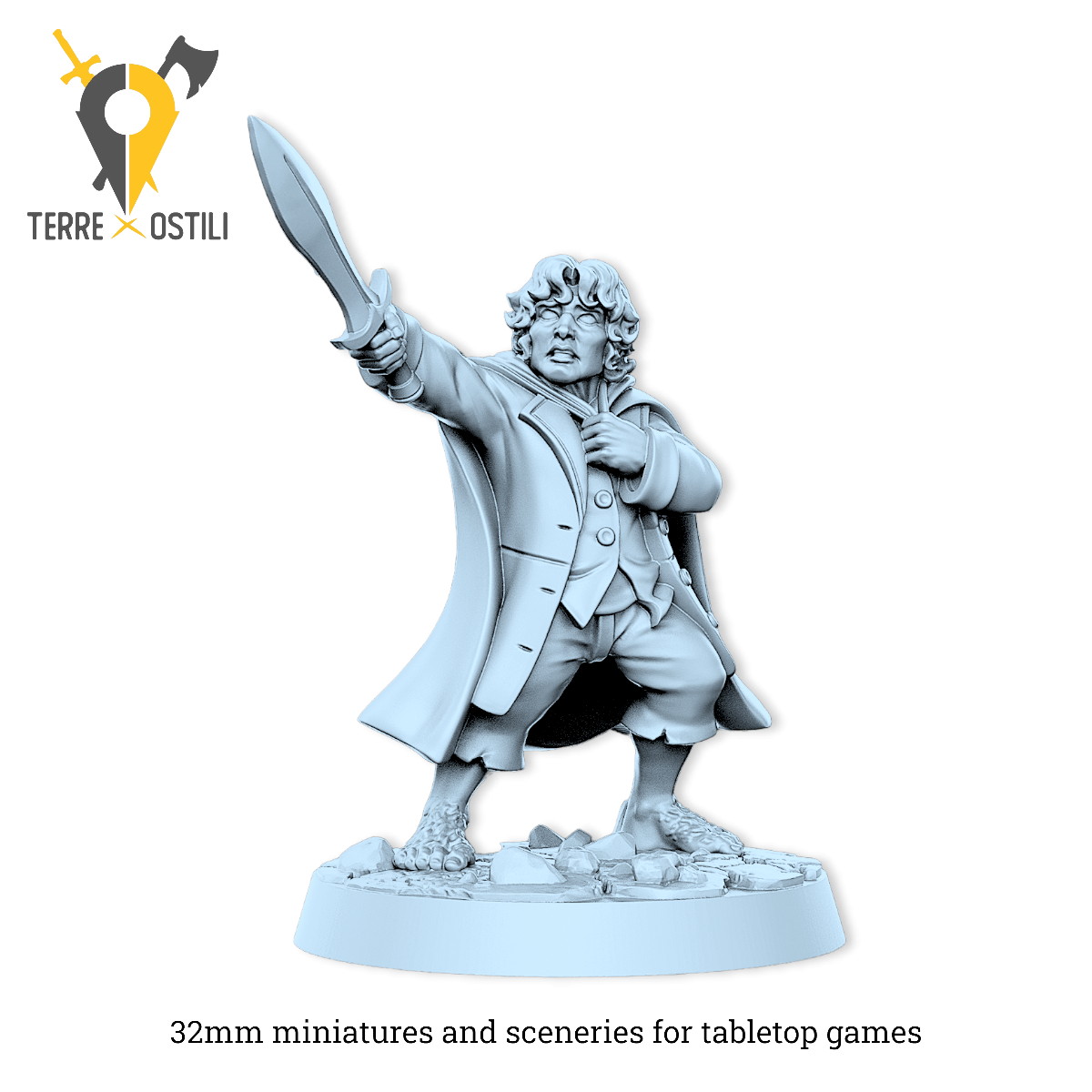 Frodo halfling avventuriero hobbit lotr anelli | miniatura 3D resina