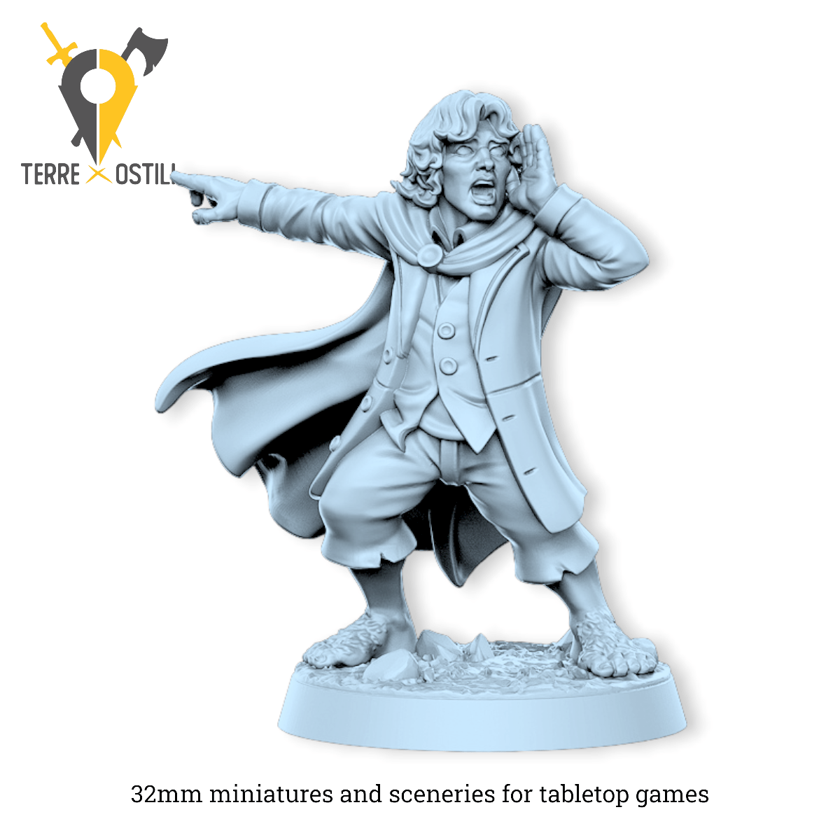 Peregrino urlante halfling popolano hobbit lotr | miniatura 3D resina