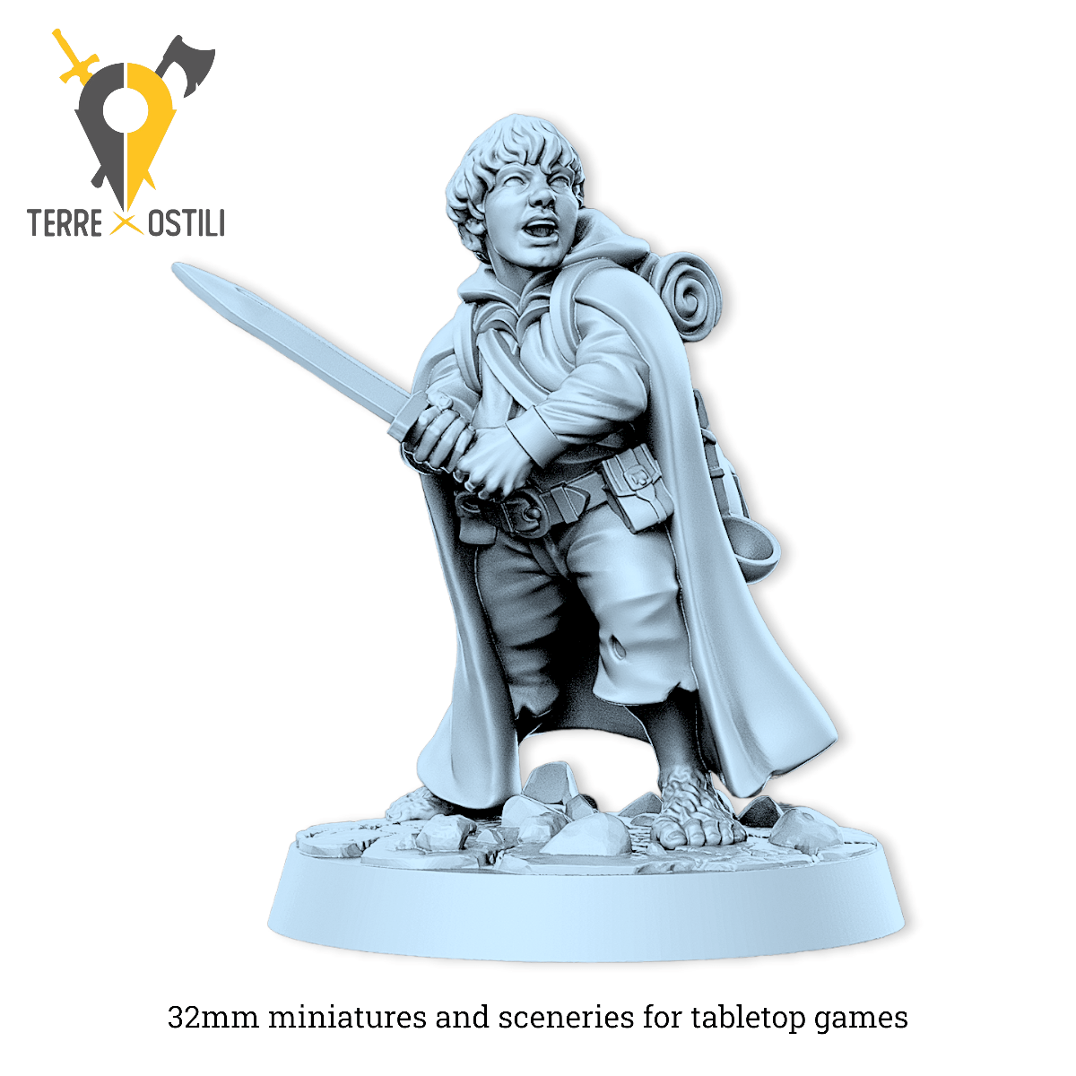 Sam halfling guerriero avventuriero hobbit lotr anelli | miniatura 3D