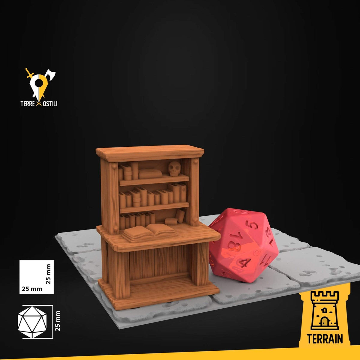 Scrivania libro studio mago | Elementi scenici 3D per Arredamento Scen